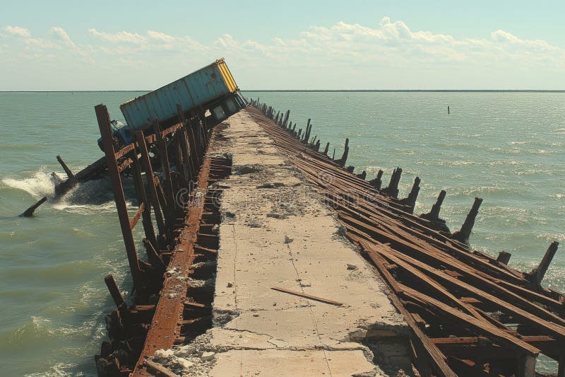 The Breakdown of the River Bridge, Resulting in Sections Falling into ...