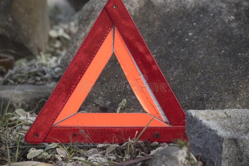Breakdown Triangle or Warning Triangle Stock Photo - Image of ...