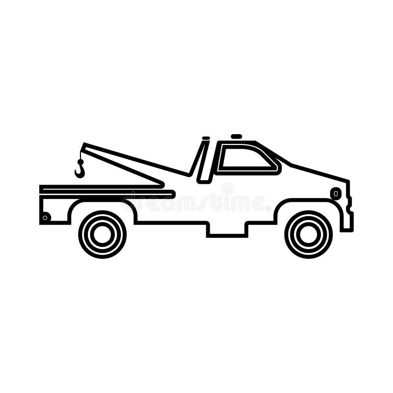 Breakdown Truck it is Black Icon . Stock Vector - Illustration of crane ...