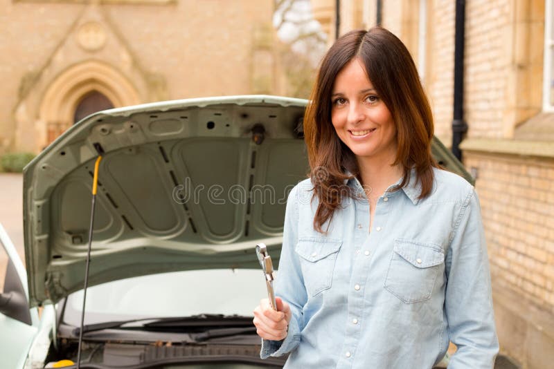 Breakdown stock photo. Image of lady, adult, mechanic - 52062620