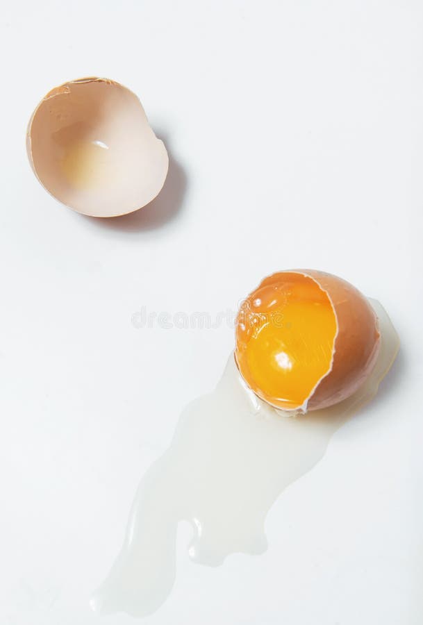 Egg Yolk and White on White Stock Photo - Image of eggshell, isolated ...
