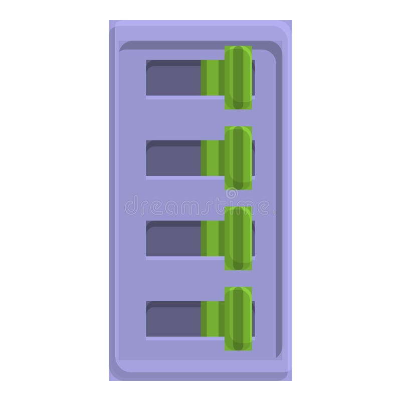 Red Button Breaker Switch Icon, Cartoon Style Stock Vector ...