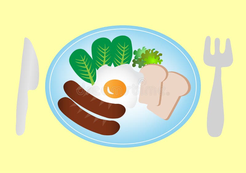 Delicious Breakfast Food Vector, Hand Draw Stock Vector - Illustration ...