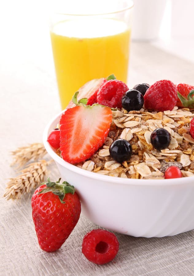 Breakfast stock photo. Image of fruit, berries, muesli - 24625660