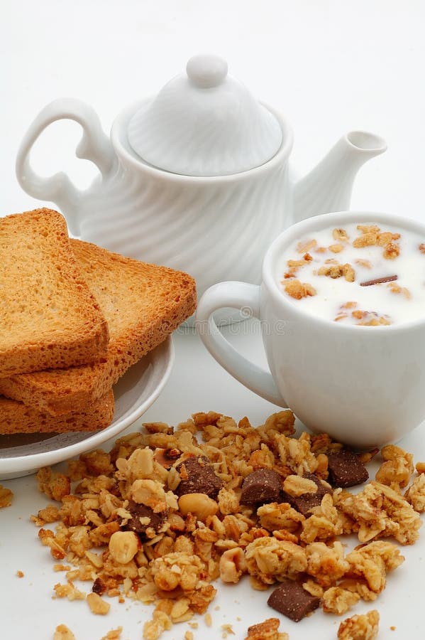 Breakfast stock photo. Image of cereal, milkey, drink - 3296584