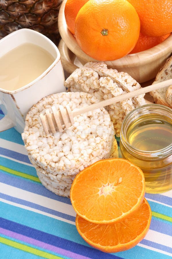 Breakfast stock image. Image of bread, nutrition, tangerines - 4628643