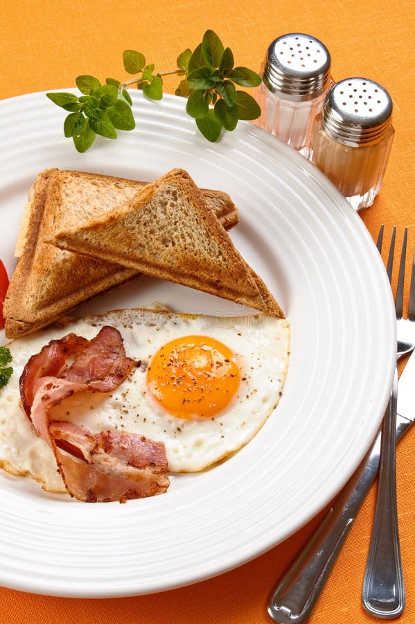 Tasty Breakfast in the Morning Stock Image - Image of plate, spoon ...
