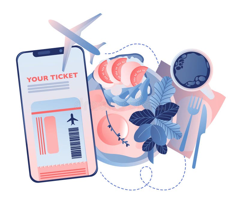 Breakfast in the Airport before the Flight Concept Stock Vector ... Breakfast in the Airport before the Flight Concept Stock Vector ...