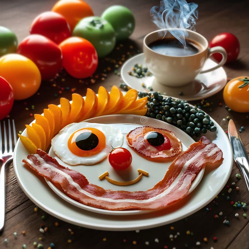 A Breakfast Arranged on a Plate AI Generated Stock Illustration ...