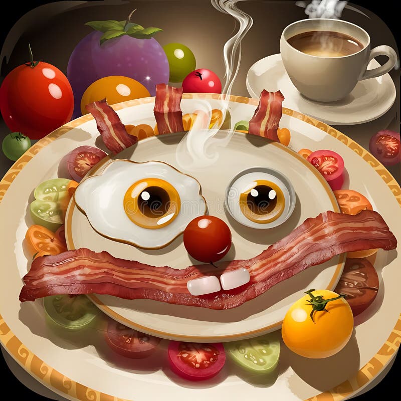 A Breakfast Arranged on a Plate AI Generated Stock Illustration ...