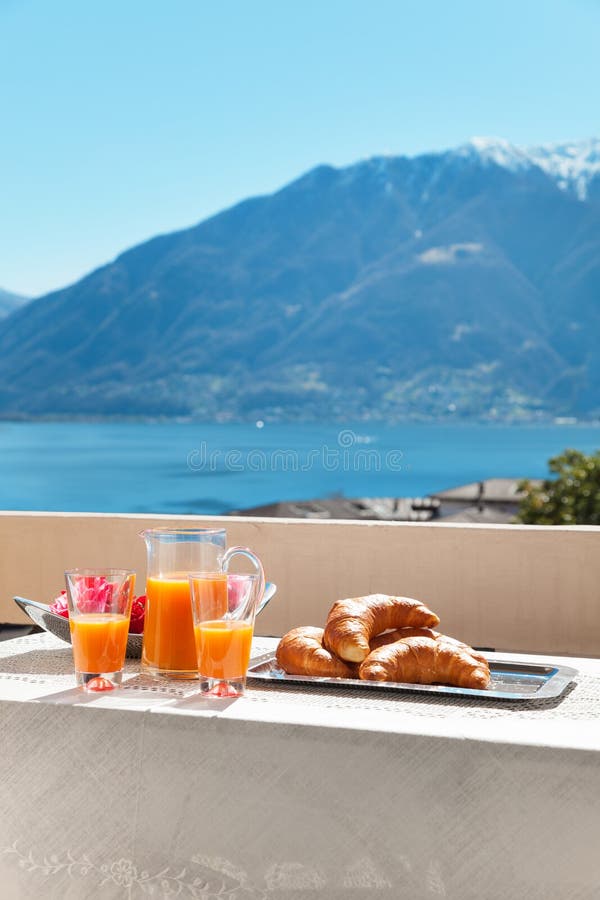 Breakfast on the Balcony, Outdoors Stock Photo - Image of morning ...
