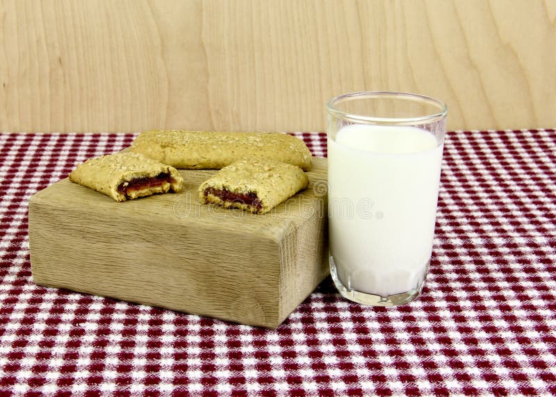 Breakfast Bars and a Glass of Milk Stock Photo - Image of bars, milk ...