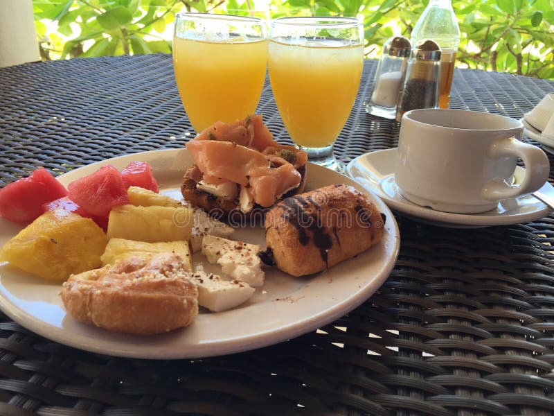 Breakfast on the beach stock photo. Image of overlooking - 131208042
