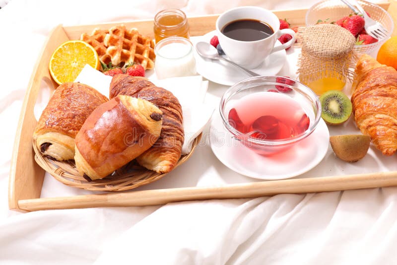 Breakfast on bed stock image. Image of meal, coffee, morning - 71292989
