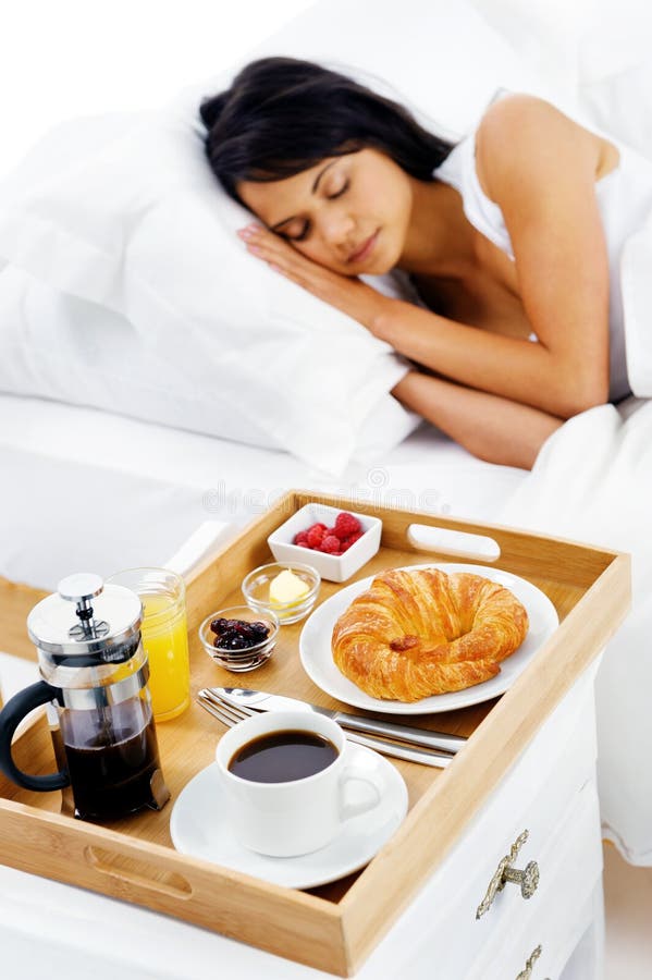 Breakfast in bed stock photo. Image of good, baked, food - 20912026