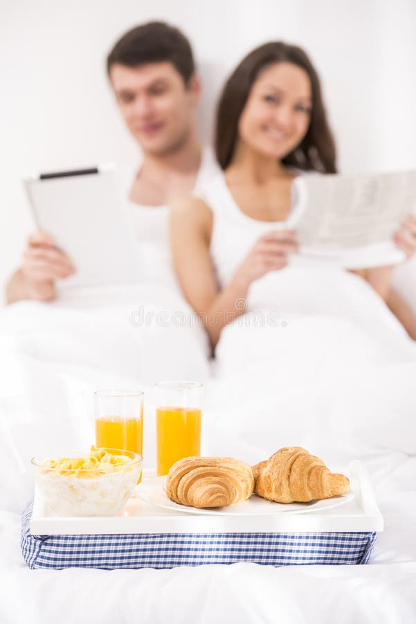 Breakfast in bed stock image. Image of adult, married - 52726115