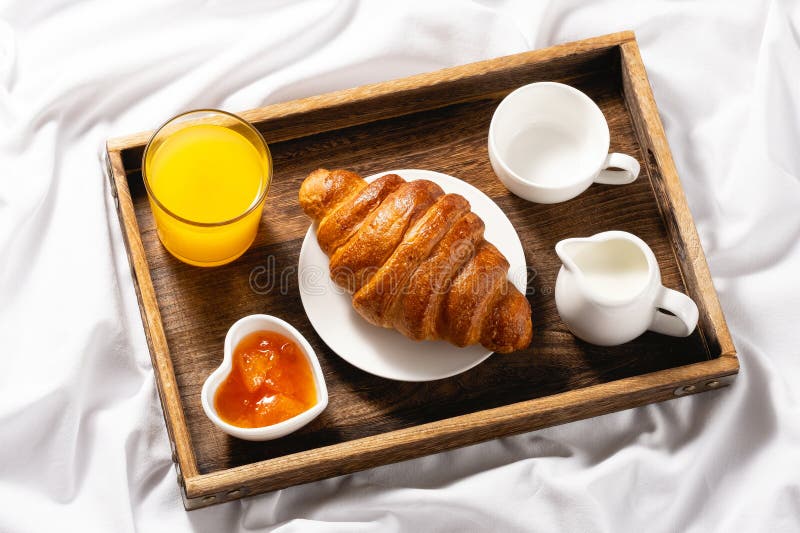 Breakfast in Bed on a Sunny Morning Stock Image - Image of bedroom ...