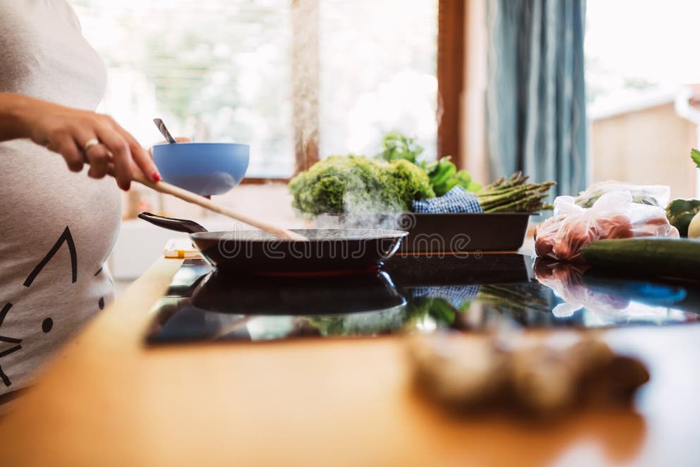 Breakfast Being Made in a Pan Stock Image - Image of wooden, freshness ...