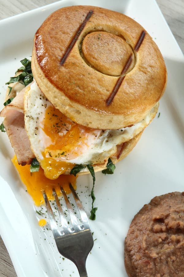 Breakfast on a bisket stock image. Image of morning - 104557209