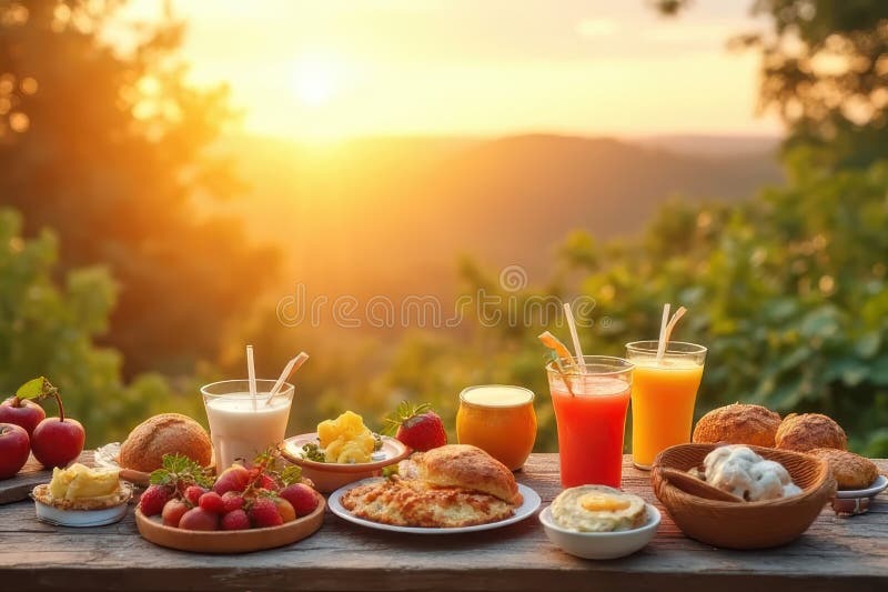 Breakfast Bliss stock illustration. Illustration of brunch - 377292243