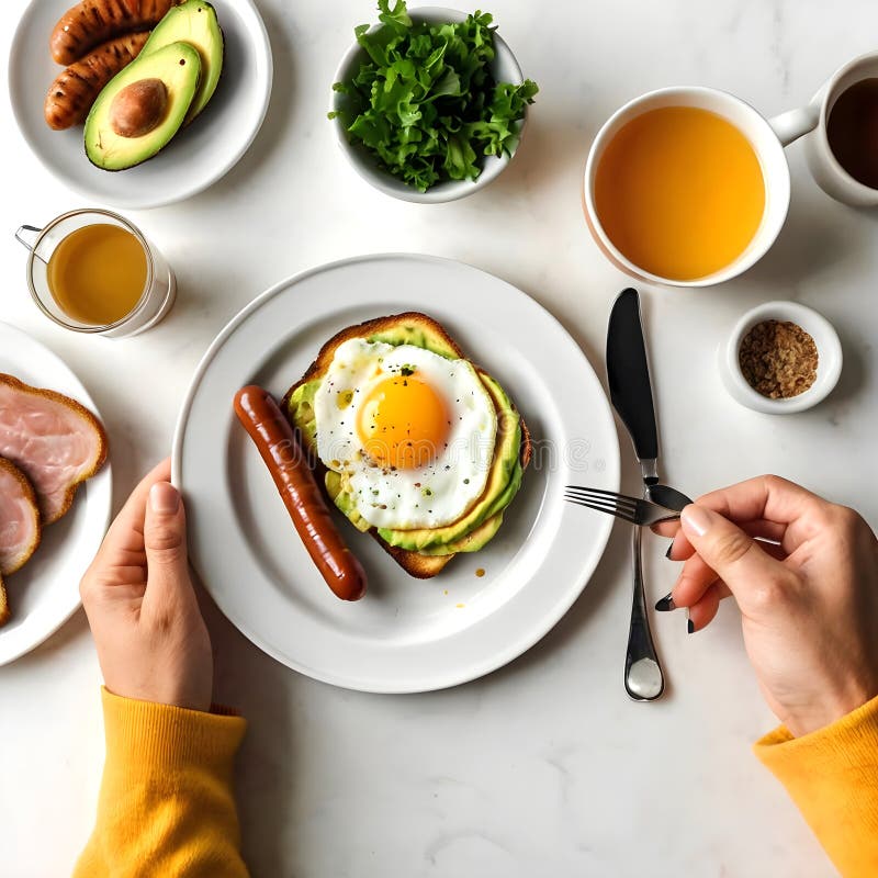 Breakfast Bounty Canvas a Detailed Study of a Breakfast Plate with Eggs ...