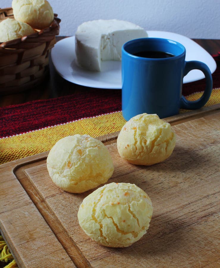 Breakfast in Brazil. Brazilian Cheese Bread on the Cutting Board Stock ...
