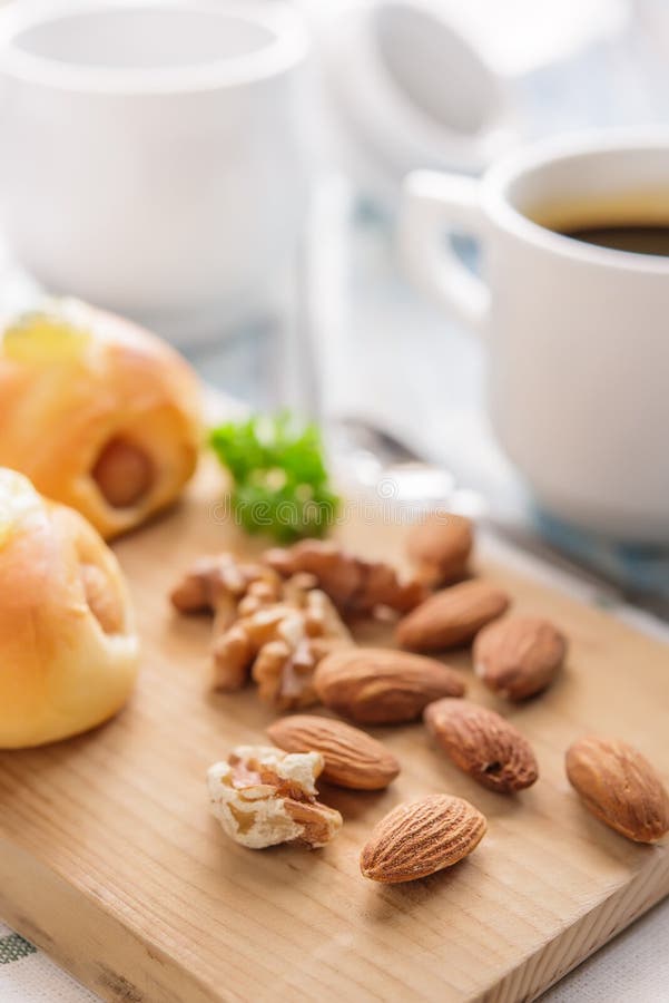 Breakfast Bread with Almonds and Walnuts , and Tea or Orange Juice. on ...