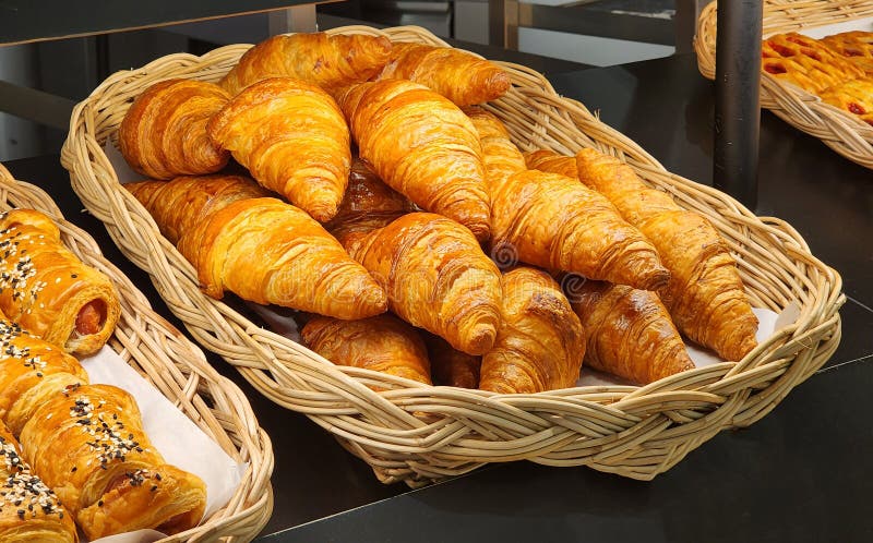 Breakfast a Bread and Bakery Croissants Stock Photo - Image of food ...