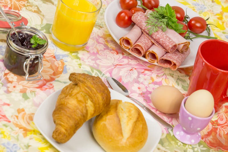 Breakfast Bread Egg Cold Cuts 11 Stock Image - Image of close, white ...