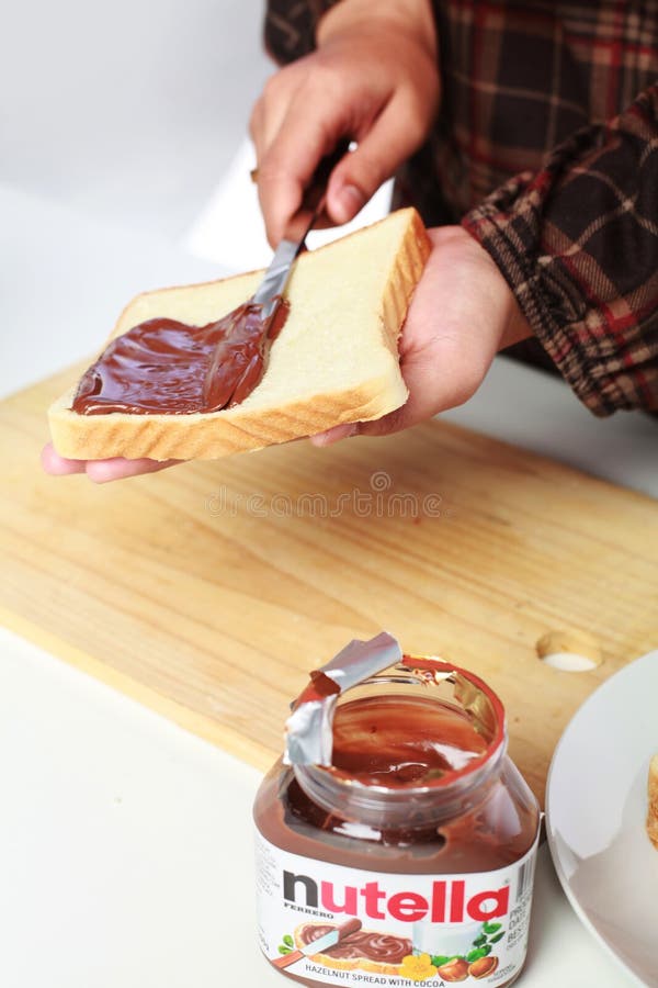 Breakfast with Bread and Nutella Editorial Stock Photo - Image of bread ...