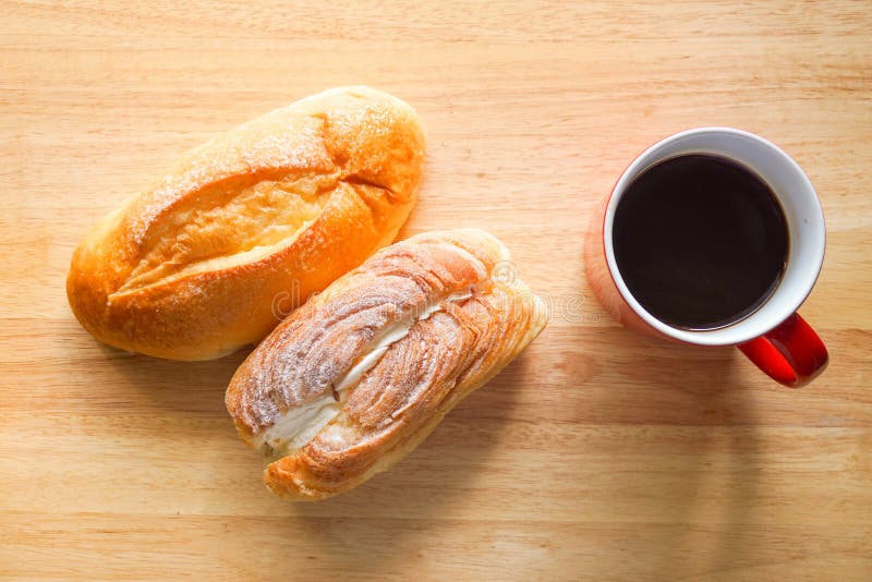 Breakfast with Breads and Coffee Stock Photo - Image of drink, snack ...