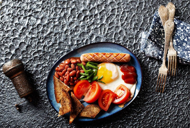 Breakfast stock image. Image of breakfast, black, rashers - 222984475