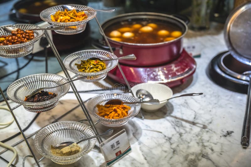 Breakfast Buffet Condiments in Chinese Hotel Editorial Image - Image of ...