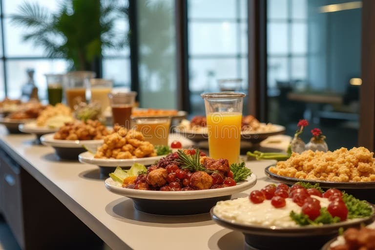 Breakfast Buffet Corporate Event Stock Illustration - Illustration of ...