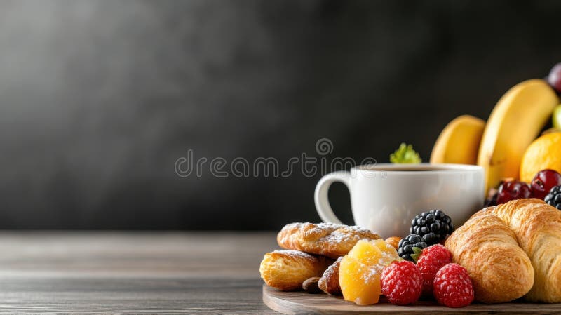 Breakfast Buffet Display, Breakfast Buffet with Pastries, Fruits, and ...
