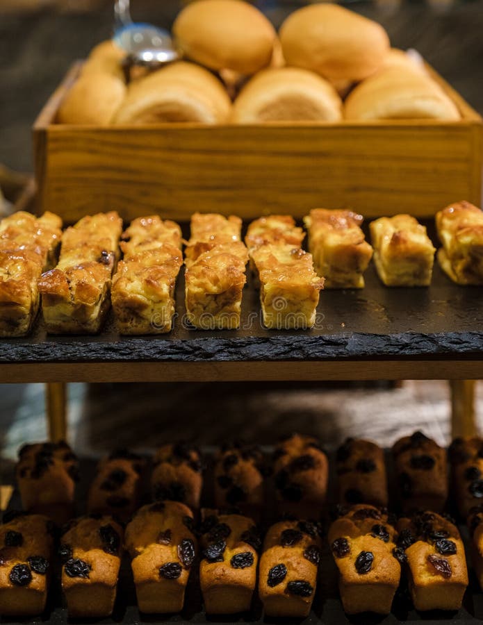 Breakfast Buffet in a Luxury Hotel, Bread Corner with Croisant Muffin ...