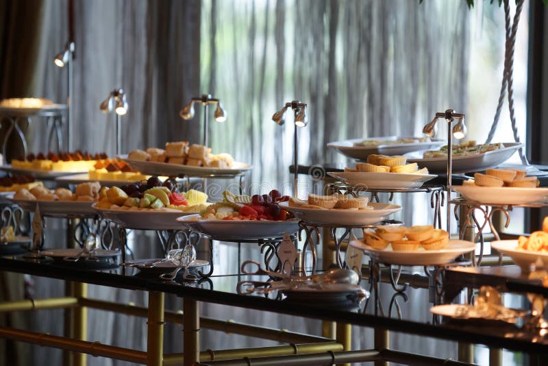 Breakfast Buffet for the Party or Conference in the Hotel Stock Photo ...