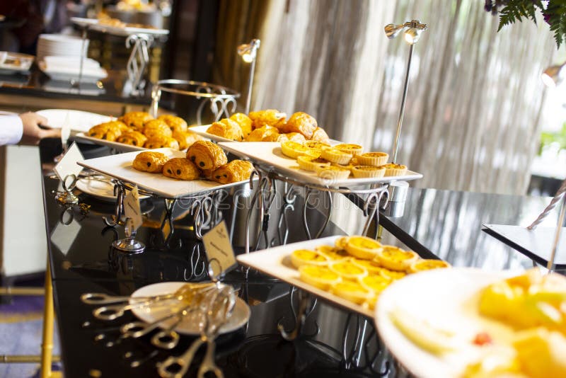 Breakfast Buffet for the Party or Conference in the Hotel Stock Image ...