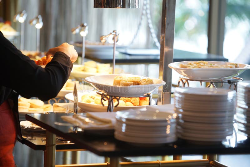 Breakfast Buffet for the Party or Conference in the Hotel Stock Image ...