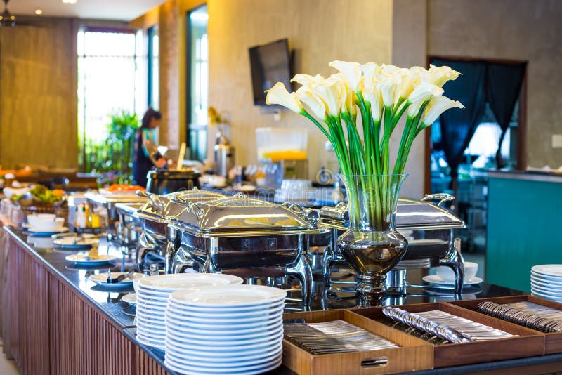 Breakfast buffet table stock photo. Image of celebration - 95228818