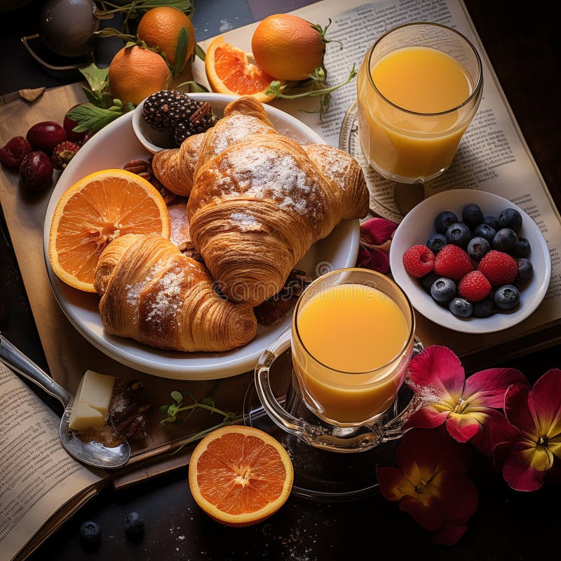 A Breakfast Buffet Table with Scrambled Eggs, Bacon, Potatoes, Pastries ...