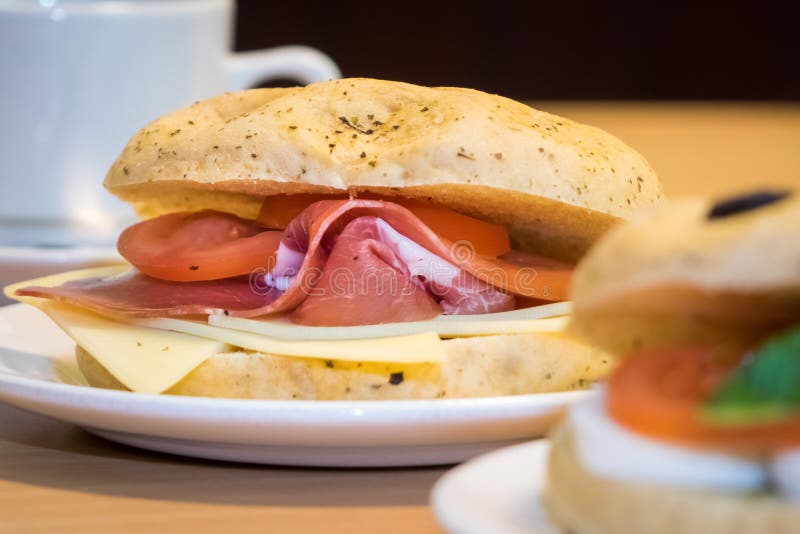 Breakfast bun stock photo. Image of food, bagel, basil - 57968550