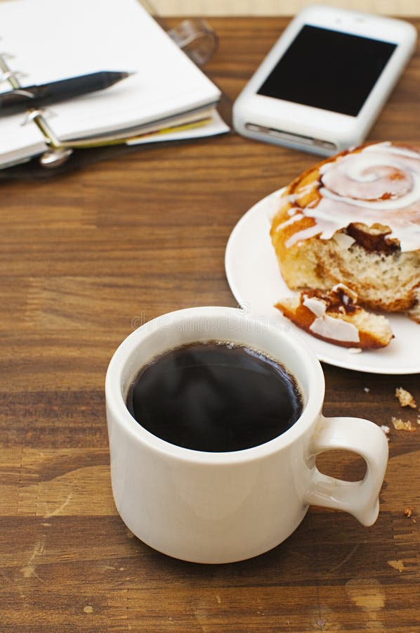 Breakfast for busy morning stock photo. Image of phone - 27882466