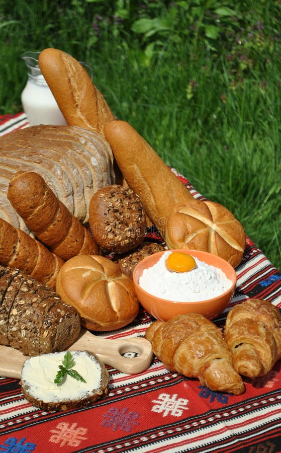 Breakfast - Butter,bread and Milk Stock Photo - Image of bakery, hold ...