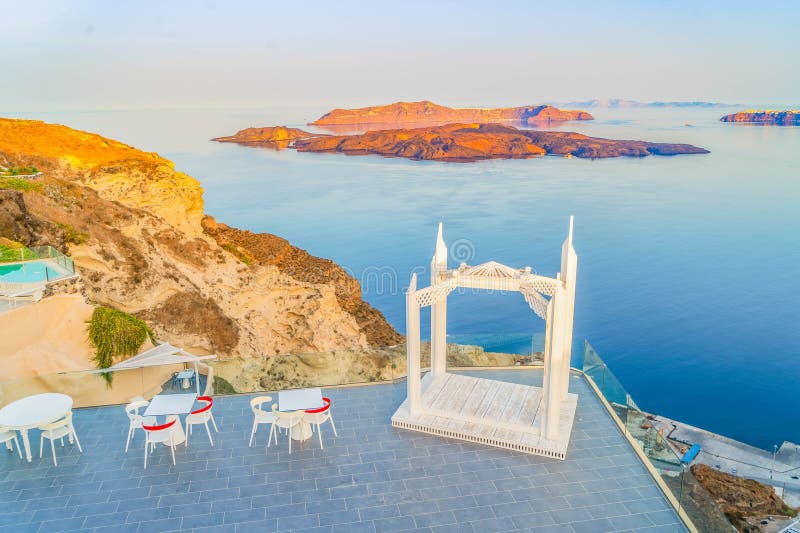 Breakfast with Caldera View Stock Image - Image of luxury, brunch ...