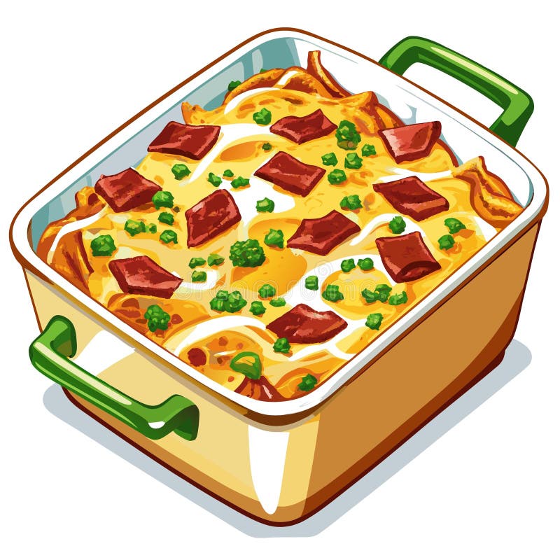 Breakfast Casserole with Melted Cheese, Crispy Bacon, and Fresh Chives ...