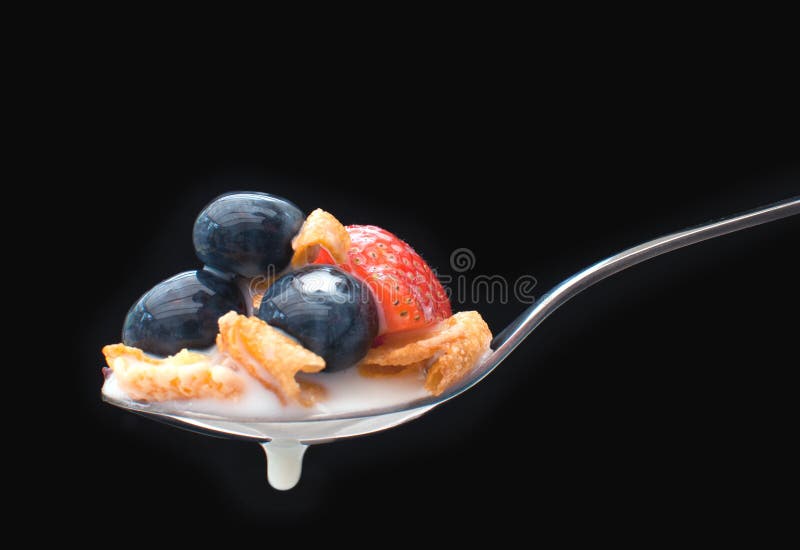 Breakfast cereal spoon stock image. Image of cream, healthy - 32335521