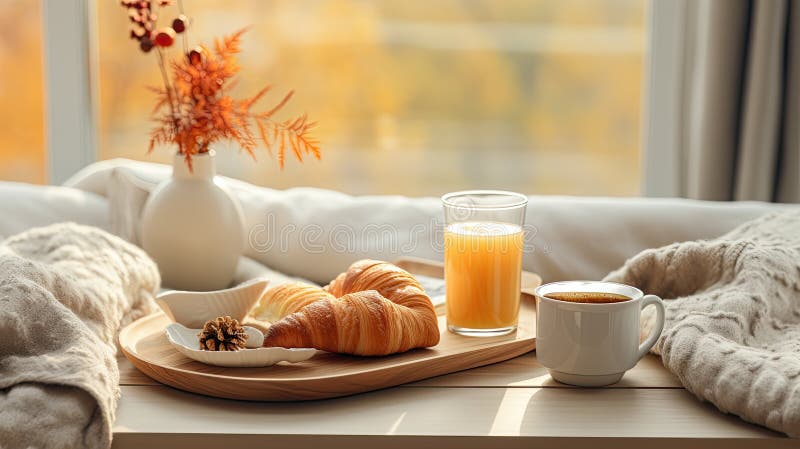 Breakfast on a Chilly Autumn Morning Stock Photo - Image of wood ...