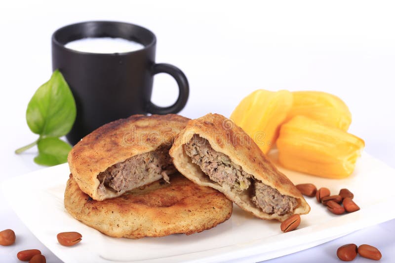 Breakfast chinese meat pie stock image. Image of minced - 143866611