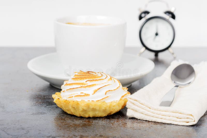 Breakfast with Coffe and Cake Stock Image - Image of closeup, black ...